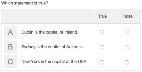 Choice Matrix – Learnosity Author Guide