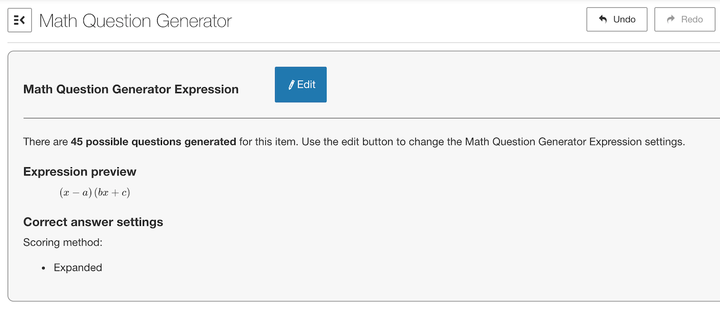 Using The Math Question Generator Learnosity Author Guide
