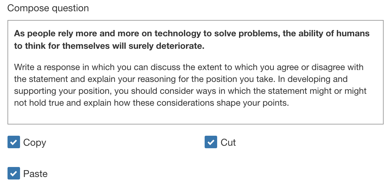 Essay with Plain Text – Learnosity Author Guide
