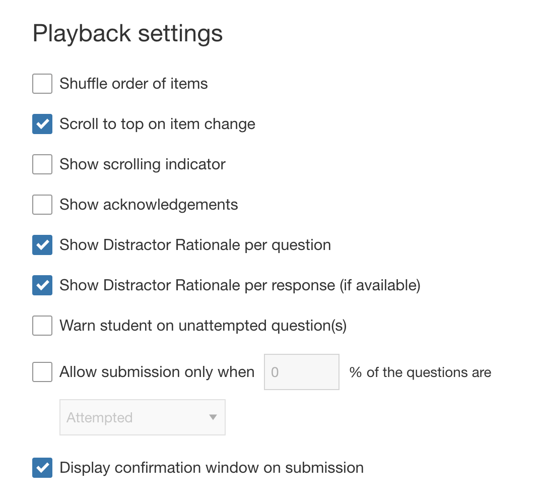 Configuring Activity Settings – Learnosity Author Guide