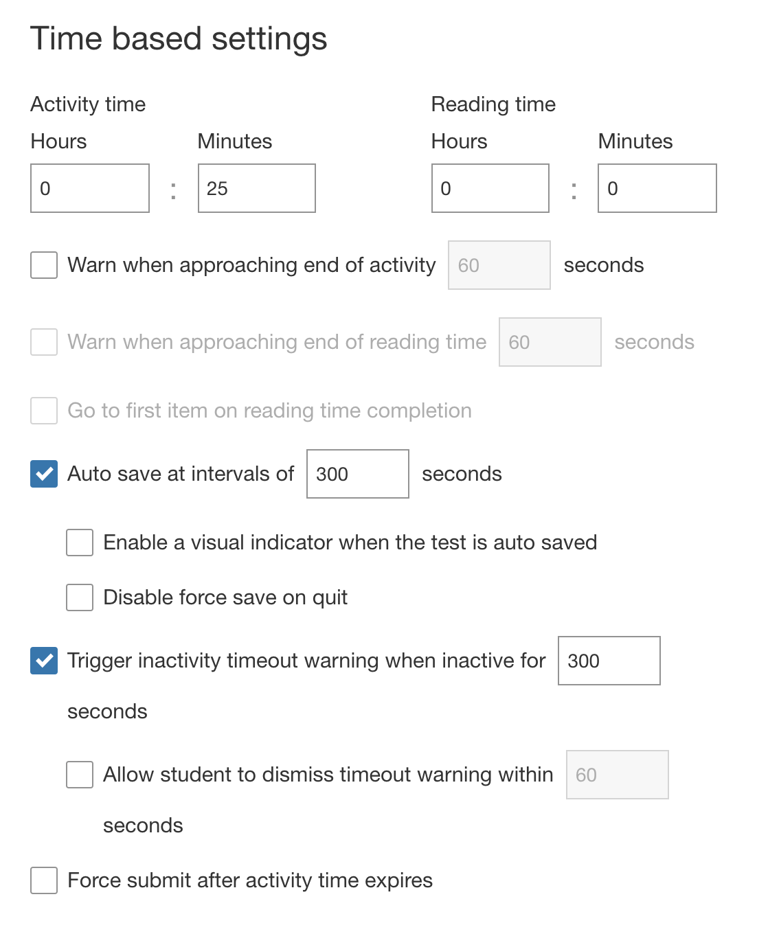 Configuring Activity Settings – Learnosity Author Guide