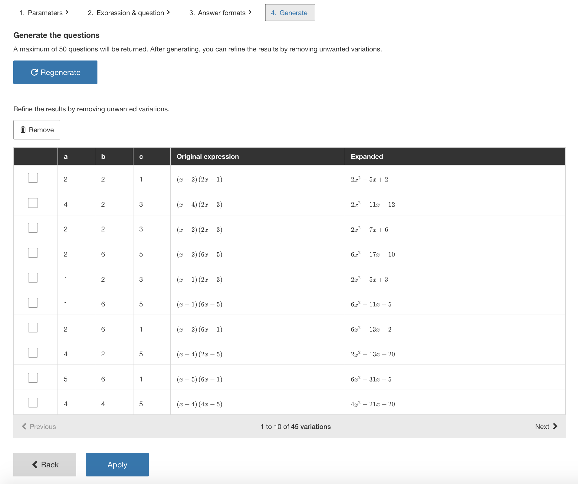 Using The Math Question Generator Learnosity Author Guide